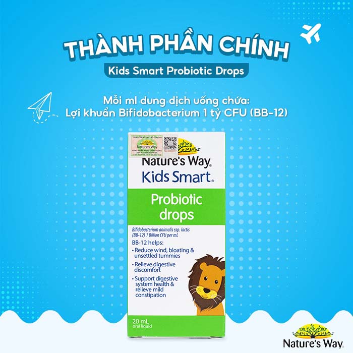 Nature’s Way Kids Smart Drops Probiotic – Bổ sung men vi sinh cho bé